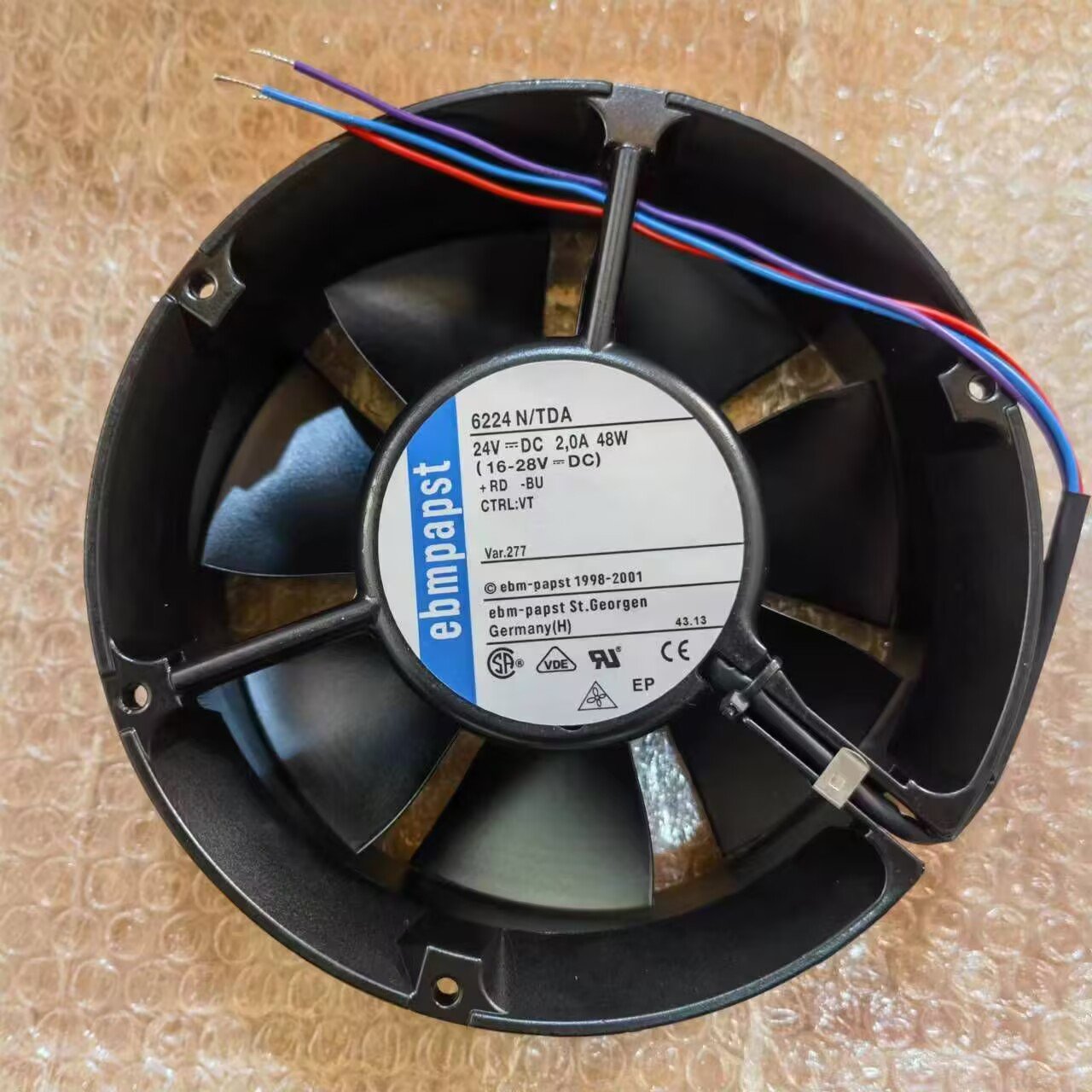 DC Centrifugal Fan 6224N/TDA 24VDC 48W Axial Fans